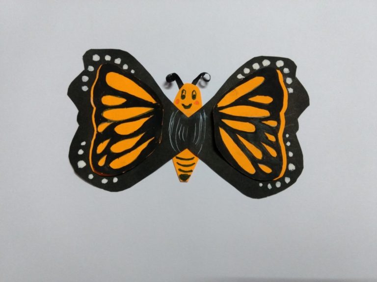 Construction Paper Crafts: DIY Paper Butterfly (14 Step Pictures)